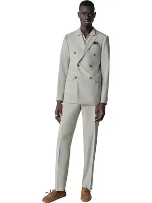 INDOCHINO Quiton Wool Stretch Light Olive Suit - Green