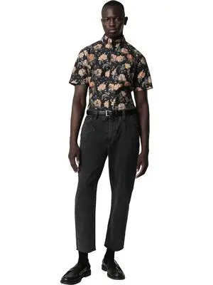 INDOCHINO London Bloom Floral Print Midnight Casual Shirt - Blue