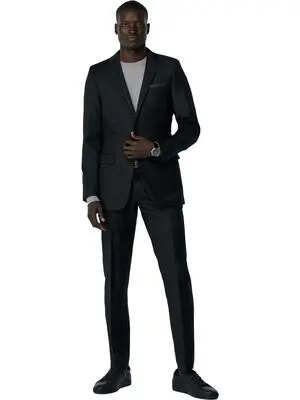 INDOCHINO Rothwell Windowpane Suit - Black