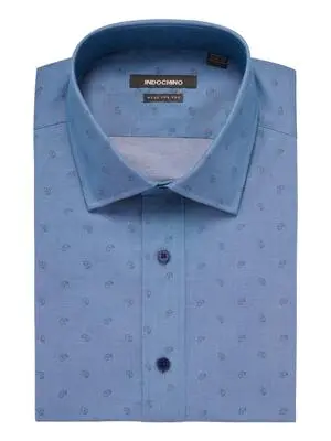 INDOCHINO Lea Micro Paisley Washed Light Shirt - Blue