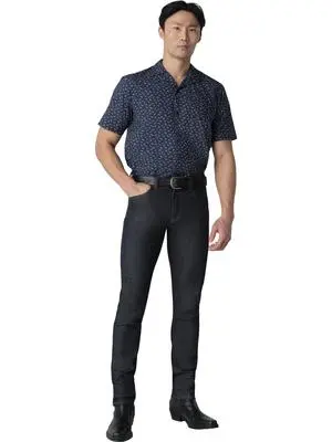 INDOCHINO London Aviation Print Camp Shirt - Navy