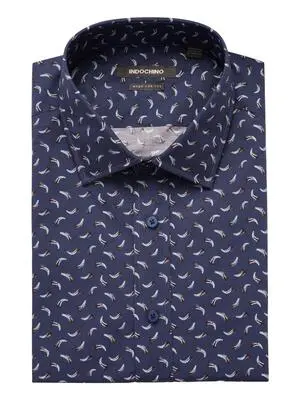 INDOCHINO London Aviation Print Shirt - Navy
