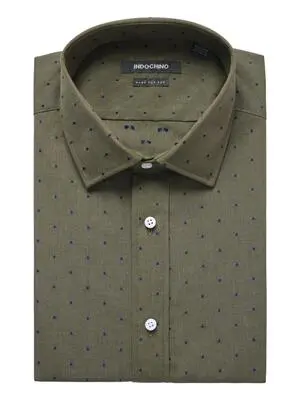 INDOCHINO Paddington Dobby Twill Shirt - Olive