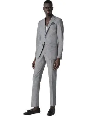 INDOCHINO Montella Wool Cotton Silk Light Blazer - Gray