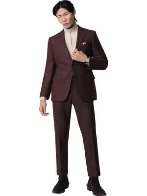 INDOCHINO Newbridge Tweed Wool Stretch Suit - Red