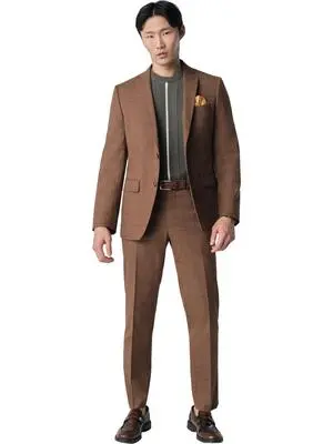 INDOCHINO Montella Windowpane Rust Blazer - Brown