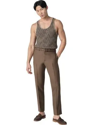INDOCHINO Odell Wool Silk Pants - Brown