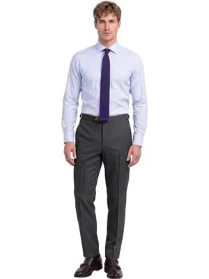INDOCHINO Montaldo Micro Houndstooth Flannel Pants - Gray
