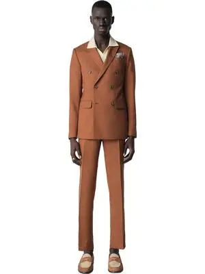 INDOCHINO Odell Wool Silk Rust Suit - Orange