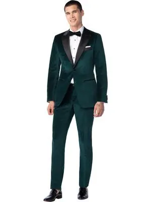 INDOCHINO Harford Velvet Emerald Tuxedo Green Suit