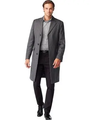 INDOCHINO Heartford Herringbone Quilted Overcoat - Gray