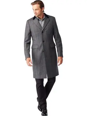 INDOCHINO Huntley Herringbone Chesterfield Overcoat - Gray
