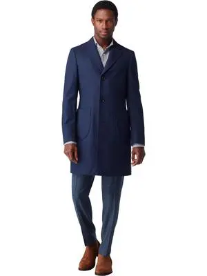 INDOCHINO Hatton Twill Overcoat - Blue