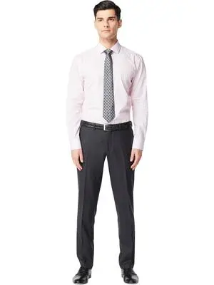 INDOCHINO Hayle Sharkskin Charcoal Wool Trousers - Gray