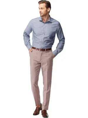INDOCHINO Southport Houndstooth Plaid Wool/linen Trousers - Red