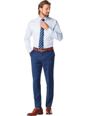INDOCHINO Harrogate Glen Check Navy Wool/cashmere Tailored Pants - Blue
