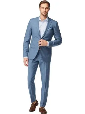 INDOCHINO Stockport Wool Linen Light Suit - Blue