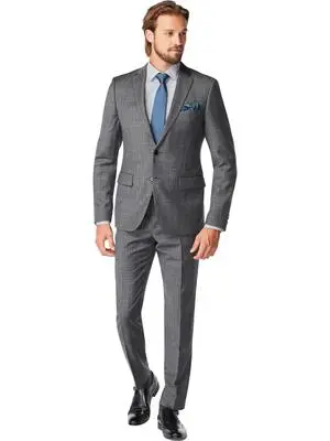 INDOCHINO Harrogate Glen Check Charcoal Suit - Gray