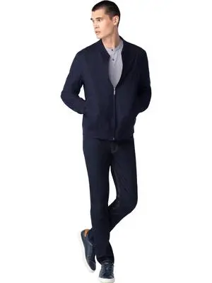INDOCHINO INDOCHINO Hayward Flannel Bomber Jacket Navy
