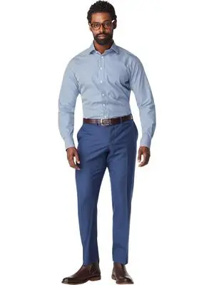 INDOCHINO Indochino Hayward Flannel Pants - Tailored Wool Blend Blue
