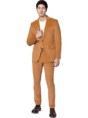 INDOCHINO Greenwich Wide Corduroy Tobacco Suit - Camel