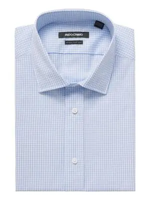 INDOCHINO Helston Anti-wrinkle Gingham Shirt - Blue