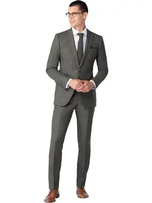 INDOCHINO Monza Royal Flannel Suit - Olive