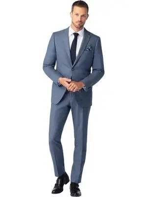 INDOCHINO Monza Royal Flannel Stone Suit - Blue