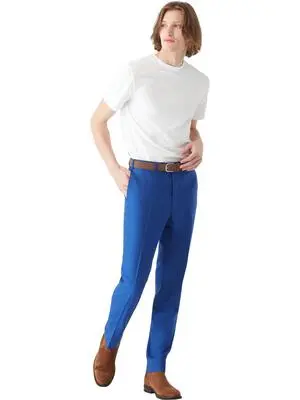 INDOCHINO Knotting Birdseye Wool Pants - Blue