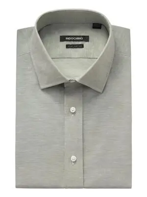 INDOCHINO Sudbury Cotton Linen Sage Shirt - Green