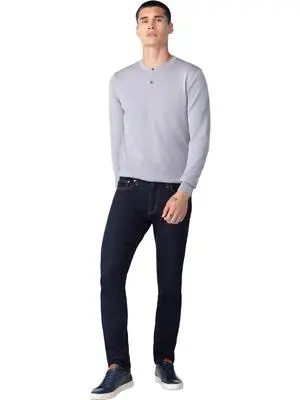 INDOCHINO Light Gray Long Sleeve Henley Shirt Gray