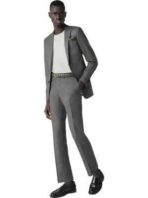 INDOCHINO Mezzana Wide Twill Flannel Olive Suit - Gray