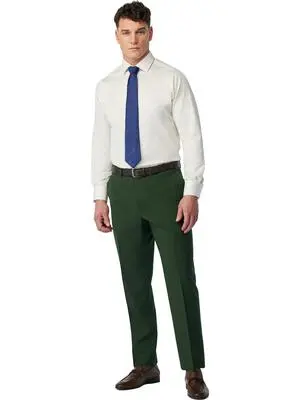 INDOCHINO Loddon Waffle Check Olive Wool Pants - Green