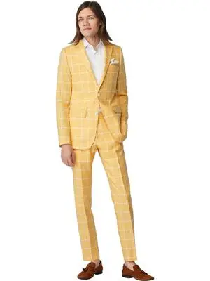 INDOCHINO Madesimo Linen Windowpane Blazer - Yellow
