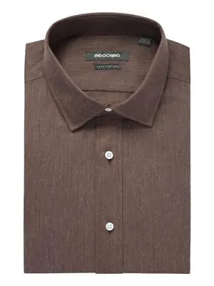 INDOCHINO Jeffery Melange Herringbone Brown Shirt Brown