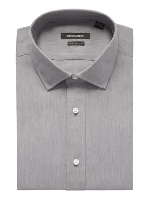 INDOCHINO Jeffery Melange Herringbone Light Gray Shirt Gray