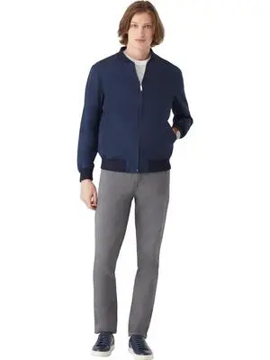 INDOCHINO Indochino Howell Wool Stretch Bomber Jacket Navy