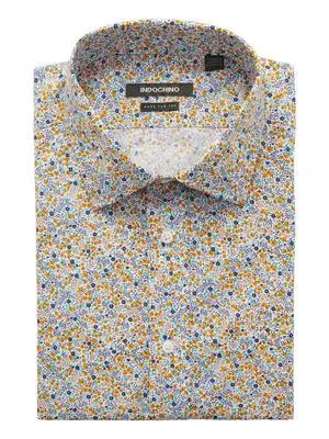 INDOCHINO Jacob Micro Floral Amber Orange Shirt Orange