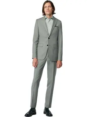 INDOCHINO Hoxton Wool Silk Flannel Light Sage Suit - Green