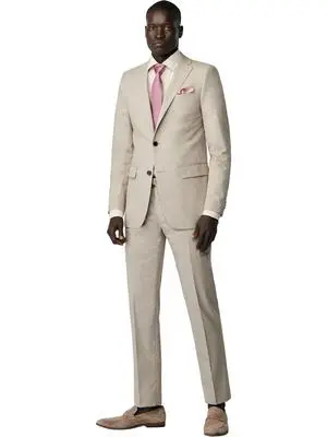 INDOCHINO Montella Wool Cotton Silk Blazer - Sand