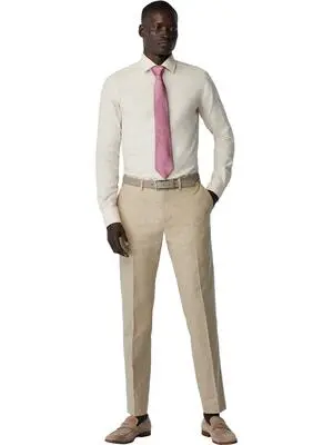 INDOCHINO Montella Wool Cotton Silk Tailored Pants - Sand
