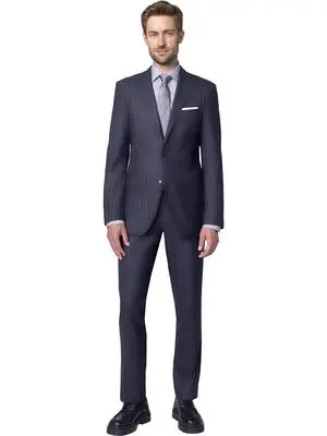 INDOCHINO Harrogate Chalk Stripe Charcoal Suit - Gray