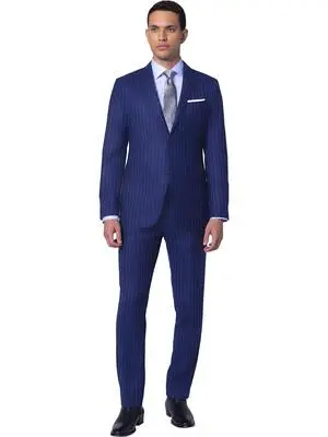 INDOCHINO Harrogate Chalk Stripe Blazer - Navy
