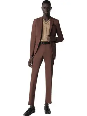 INDOCHINO Howell Wool Stretch Suit - Brown