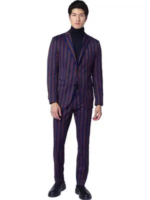 INDOCHINO Java Stripe And Tobacco Suit - Navy