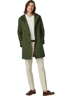 INDOCHINO Highcliffe Hooded Mac Coat With Detachable Lining - Olive
