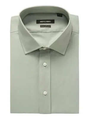 INDOCHINO Hailey Cotton Stretch Light Sage Green Shirt