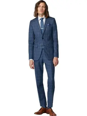 INDOCHINO Harrogate Windowpane Suit - Blue