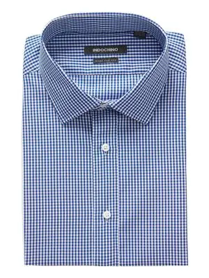 INDOCHINO Hyde Gingham Shirt - Blue