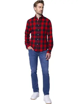 INDOCHINO Jackson Buffalo Flannel Casual Shirt - Red